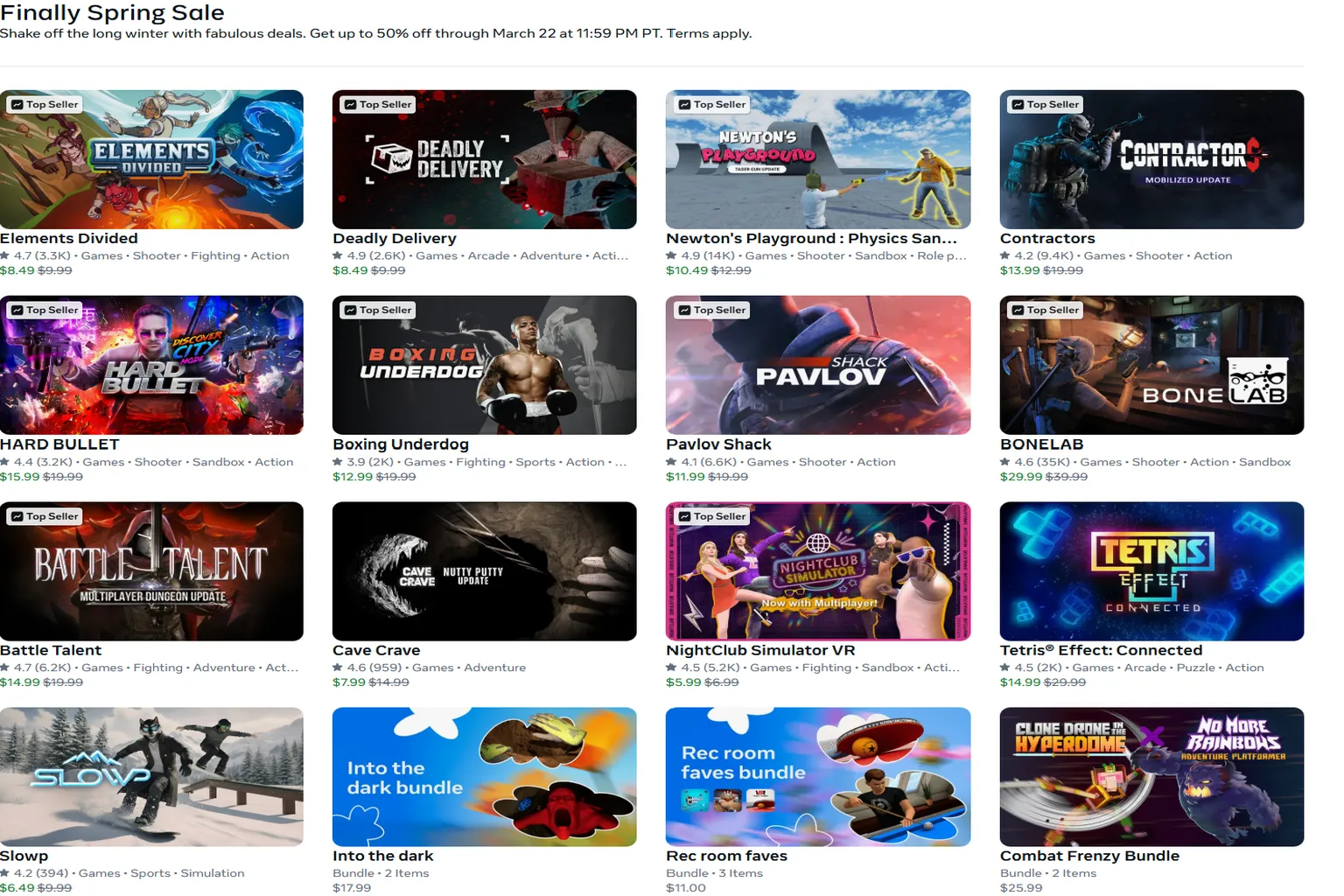 Meta Quest Spring Sale 2026 | All-Time Low Game Deals